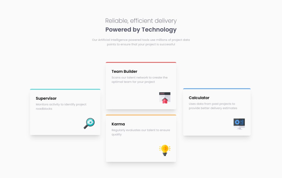 Frontend Mentor Four Card Feature Section Tailwindcss Vitejs