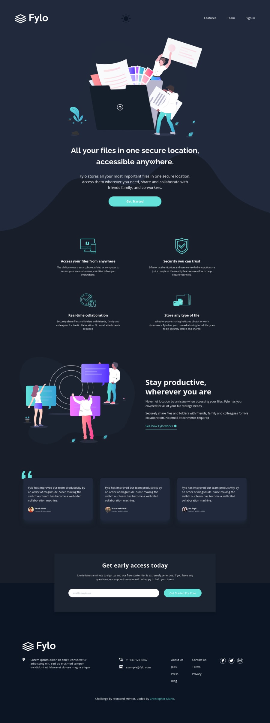 Frontend Mentor Responsive Fylo Built With Reactjs And Tailwind Css Coding Challenge Solution