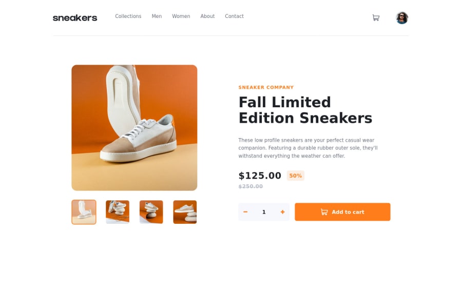 Frontend Mentor Product Page Built With React Tailwindcss And Typescript Coding Challenge