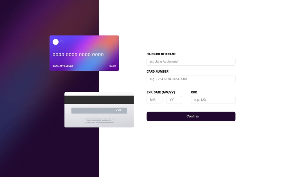 Frontend Mentor Interactive Card Details Form Coding Challenge Solution