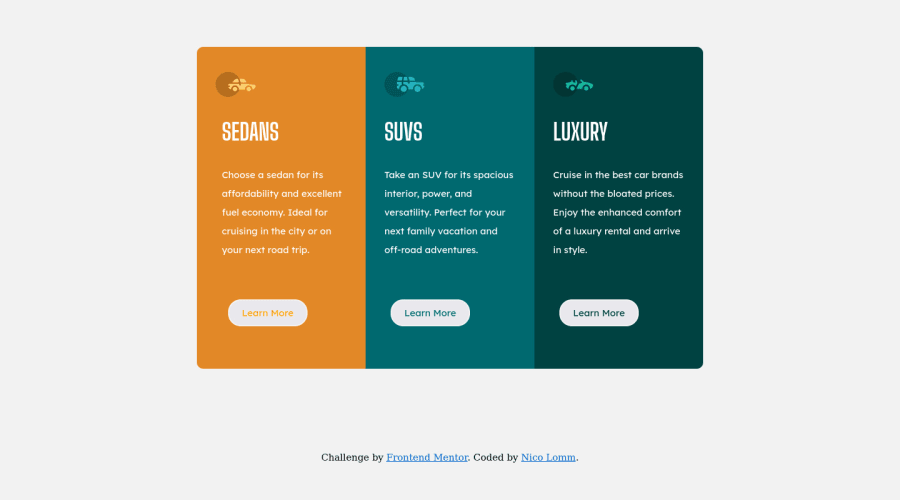 Frontend Mentor 3 Column Preview Card Component Main Coding Challenge