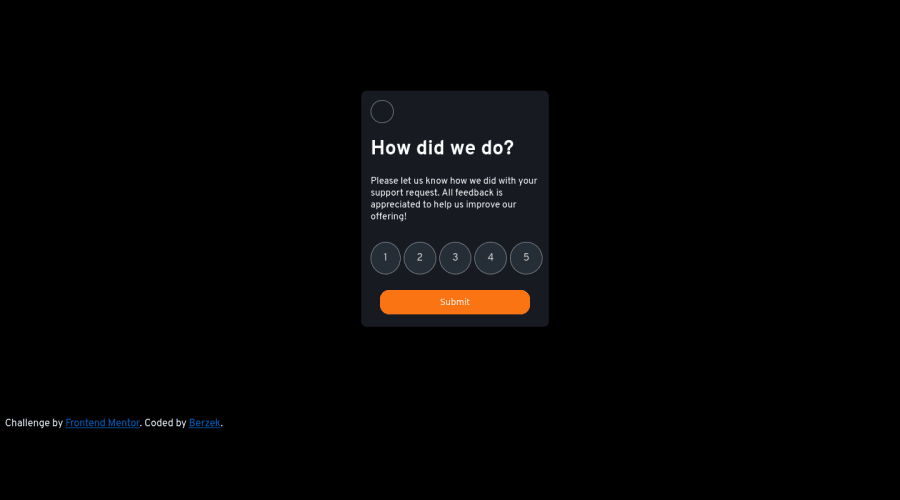 Frontend Mentor Interactive Rating Coding Challenge Solution