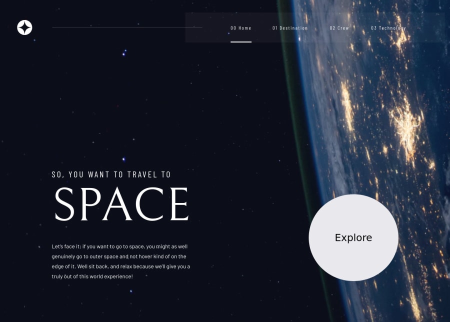 Frontend Mentor Space Tourism Multi Page Website Coding Challenge