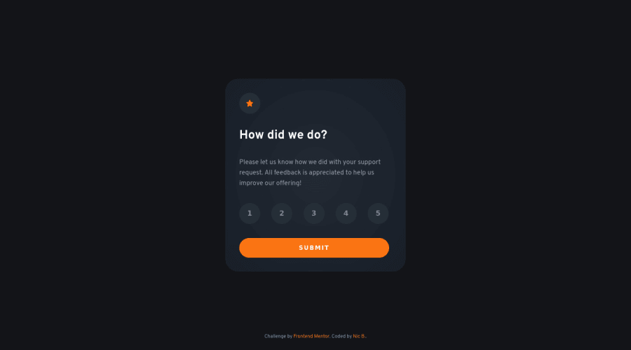 Frontend Mentor Responsive Sveltekit Rating Component Using Css Flexbox Coding Challenge Solution
