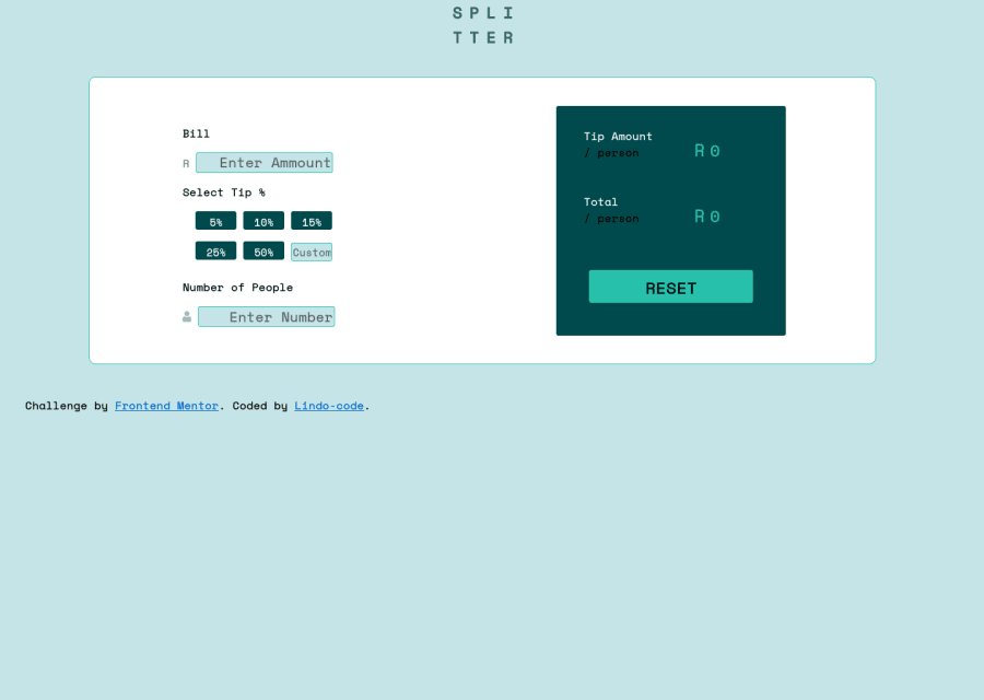 Frontend Mentor Tip Calculator App Using Css Grid Flexbox And Javascript Coding Challenge