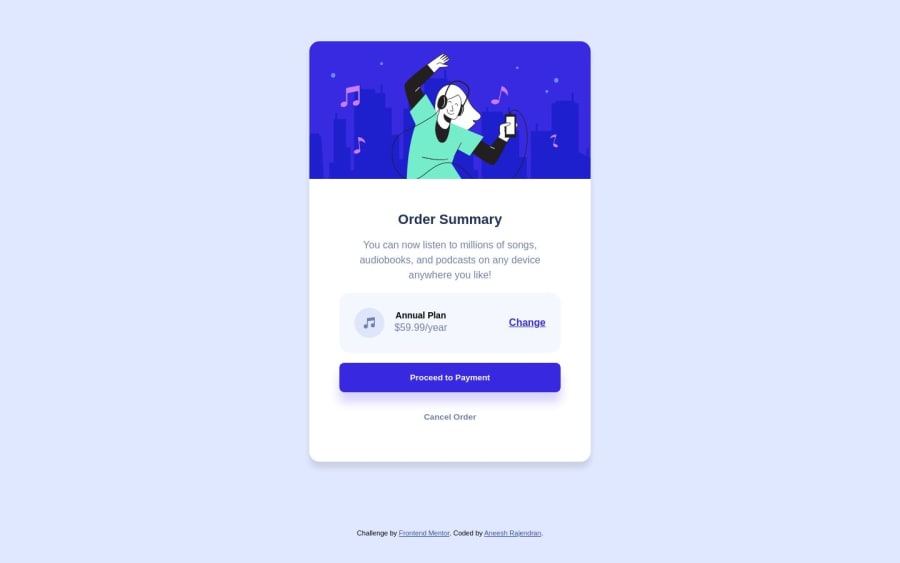 Frontend Mentor Order Summary Card With Html And Css Coding Challenge