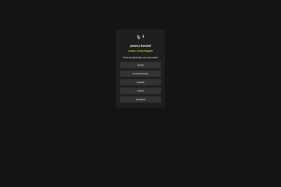 Frontend Mentor Social Link Profile Coding Challenge Solution