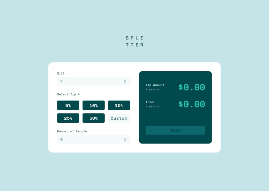 Frontend Mentor Tip Calculator App Solution Pure Html Css Js Only Coding Challenge Solution