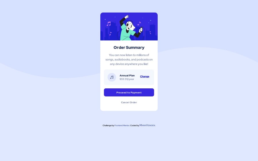 Frontend Mentor Order Summary Challenge Coding Challenge Solution