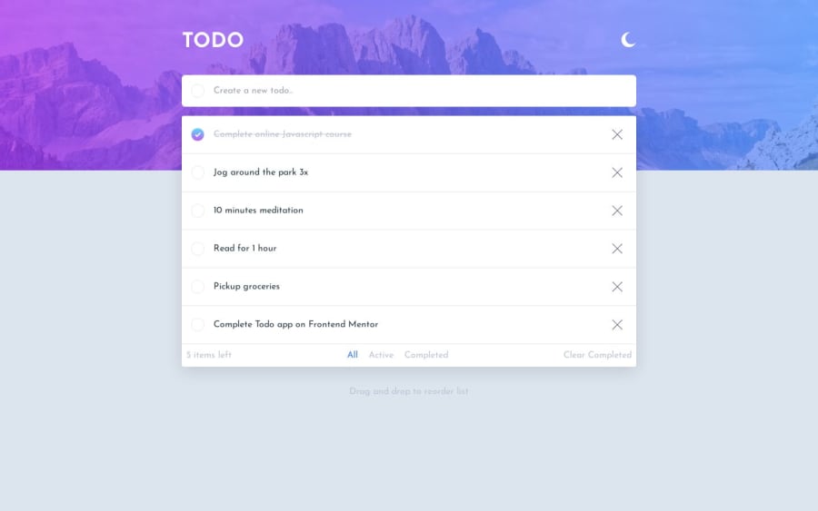 Frontend Mentor First Solution To Do List App With Svelte Coding Challenge Solution