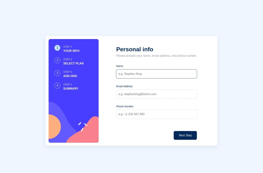 Frontend Mentor Multistep Form W React Coding Challenge Solution