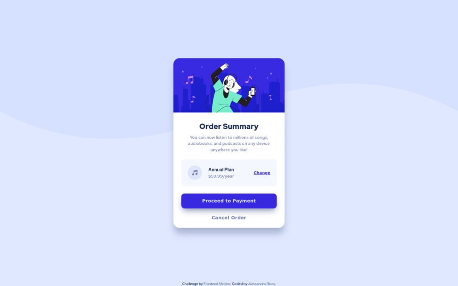 Frontend Mentor Order Summary Component Using Css Flexbox Coding Challenge Solution