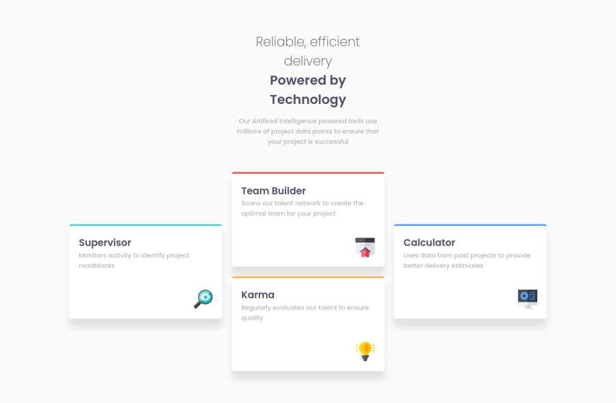Frontend Mentor Four Card Feature Using Html And Css Coding Challenge
