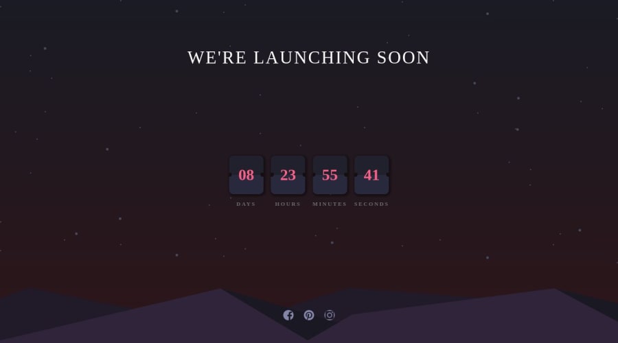 Frontend Mentor Launch Countdown Timer Main Coding Challenge Solution