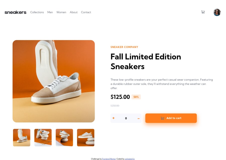 Frontend Mentor Responsive Ecommerce Product Page Using Html Css Javascript Coding