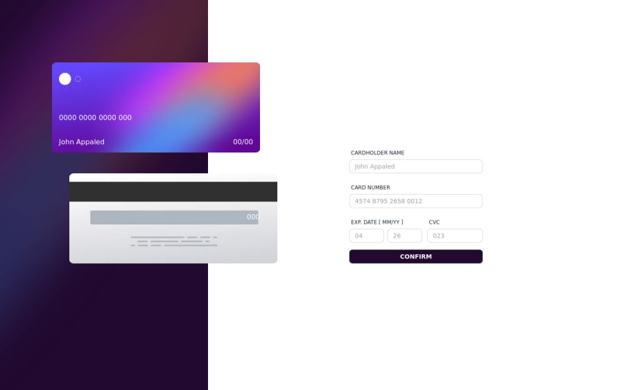 Frontend Mentor Interactive Card Details Form Using Next Js