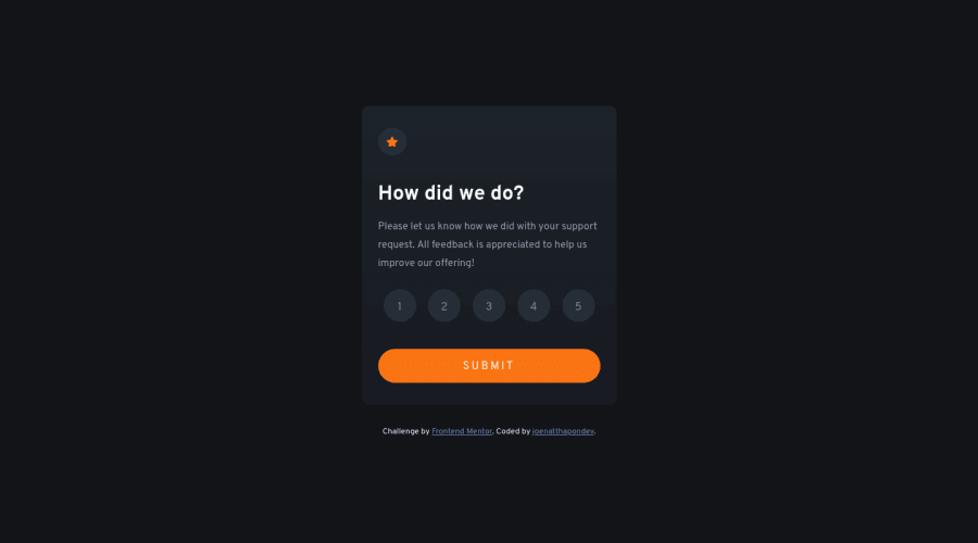 Frontend Mentor Interactive Rating Component Coding Challenge Solution