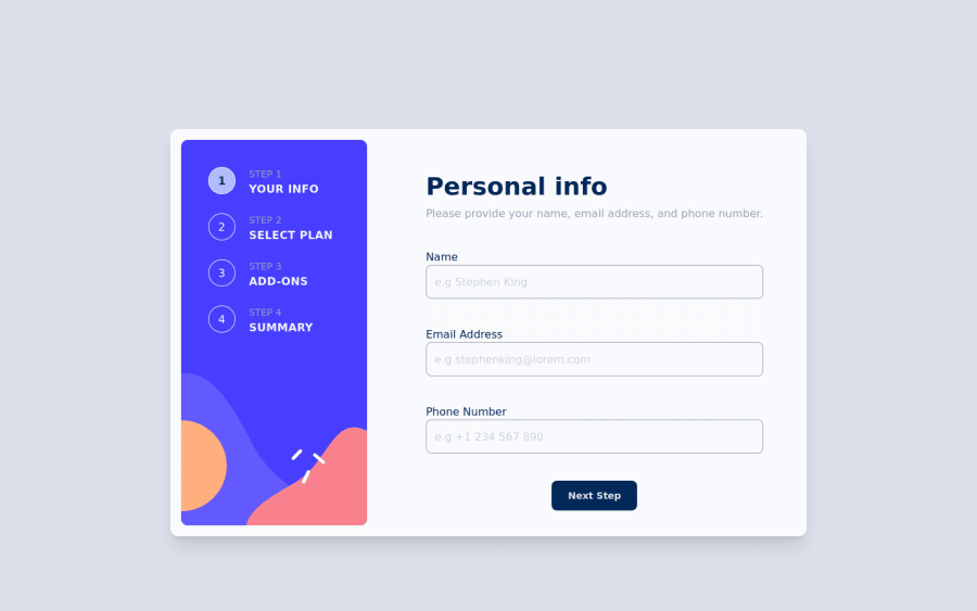 Frontend Mentor Multi Step Form Solution React Tailwindcss Coding Challenge Solution