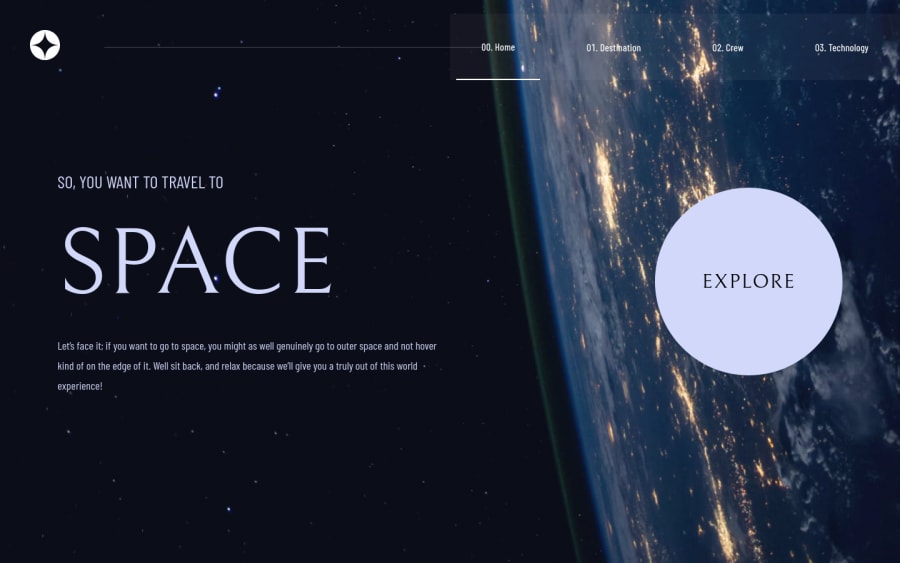 Frontend Mentor Space Tourism Coding Challenge Solution