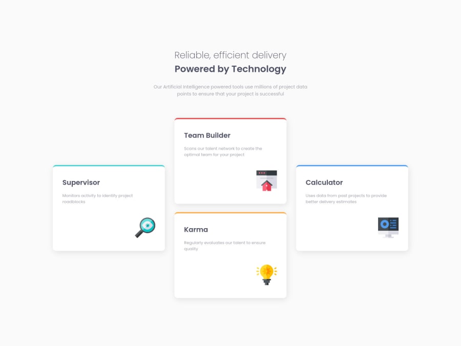 Frontend Mentor Challenge Four Card Feature Section Using Html And Css