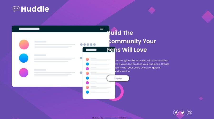 Frontend Mentor Landing Page With The Background Set To An Svg Coding