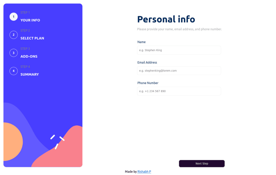 Frontend Mentor Multi Step Form Html Css Javascript Coding Challenge Solution