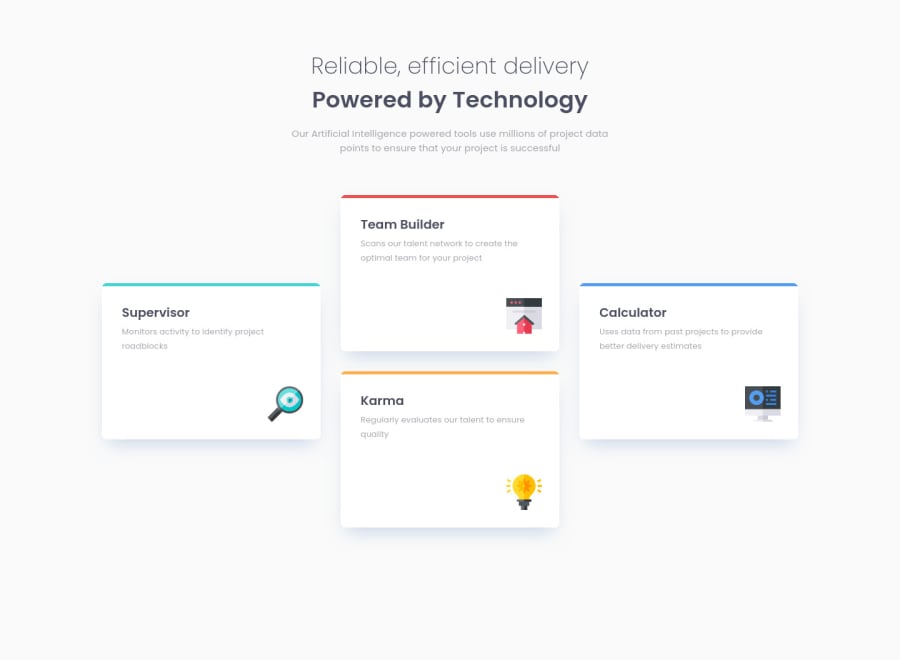 Frontend Mentor Responsive Four Card Feature Section With Bem Css Grid And Flexbox Coding
