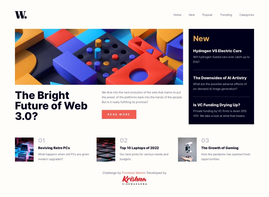 Frontend Mentor Responsive News Homepage Using Css Grids And Flexboxes Coding Challenge Solution