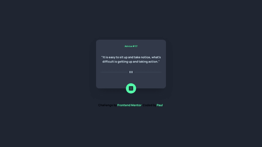 Frontend Mentor Advice Generator App Using Html Css And Tailwindcss Coding Challenge Solution