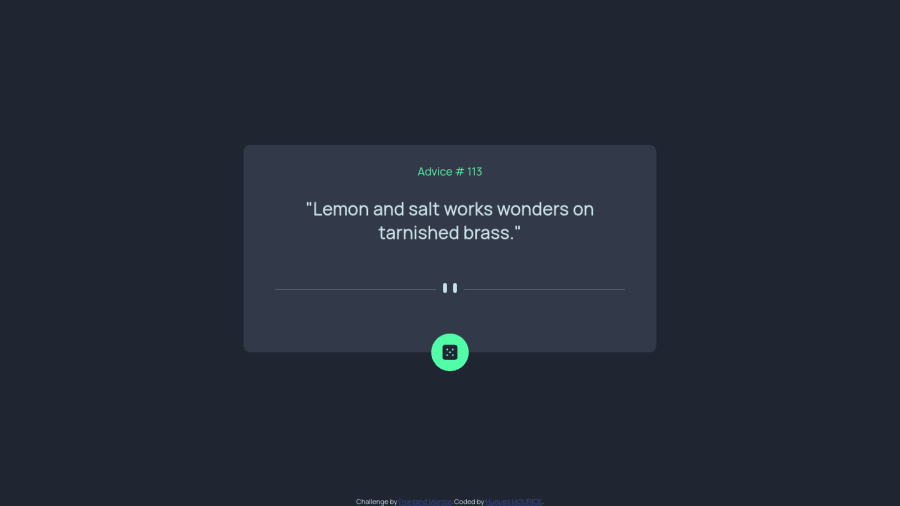 Frontend Mentor Advice Generator App Using Javascript Coding Challenge Solution