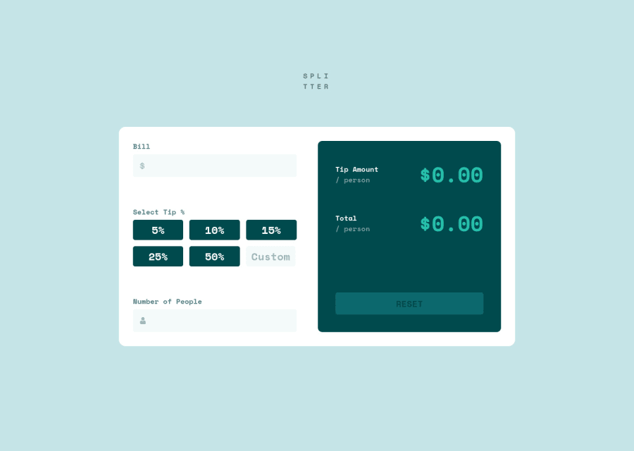 Frontend Mentor Tip Calculator App With Html Css And Vanilla Javascript Coding Challenge Solution