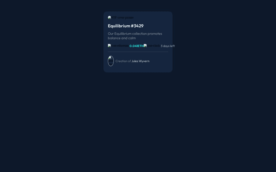 Frontend Mentor Nft Preview Card Coding Challenge Solution