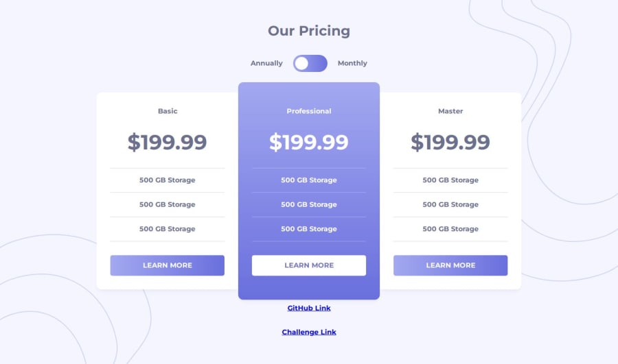 Frontend Mentor Pricing Component With Toggle Using Native Css And Zero Javascript Coding