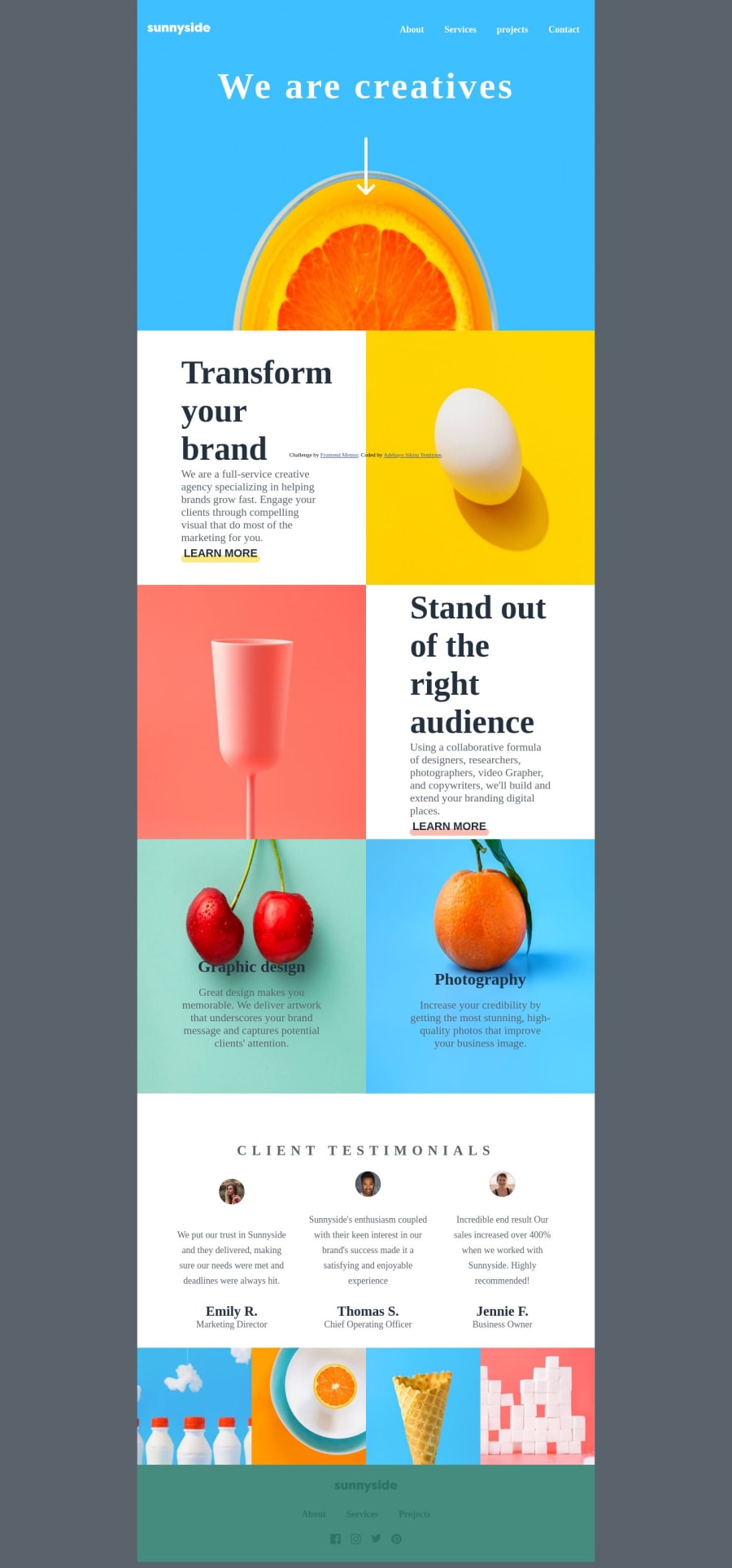 Frontend Mentor | Sunnyside landing page with html, css and js. Built ... Frontend Mentor | Sunnyside landing page with html, css and js. Built ...