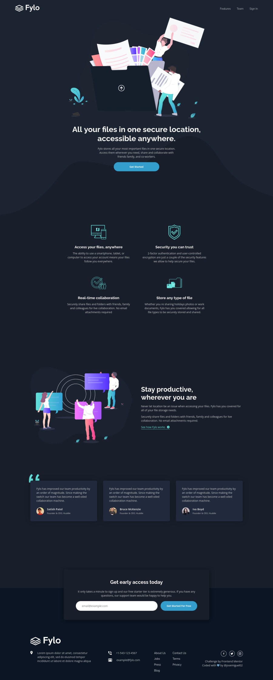 Frontend Mentor Fylo Landing Page With Reactjs And Styled Components