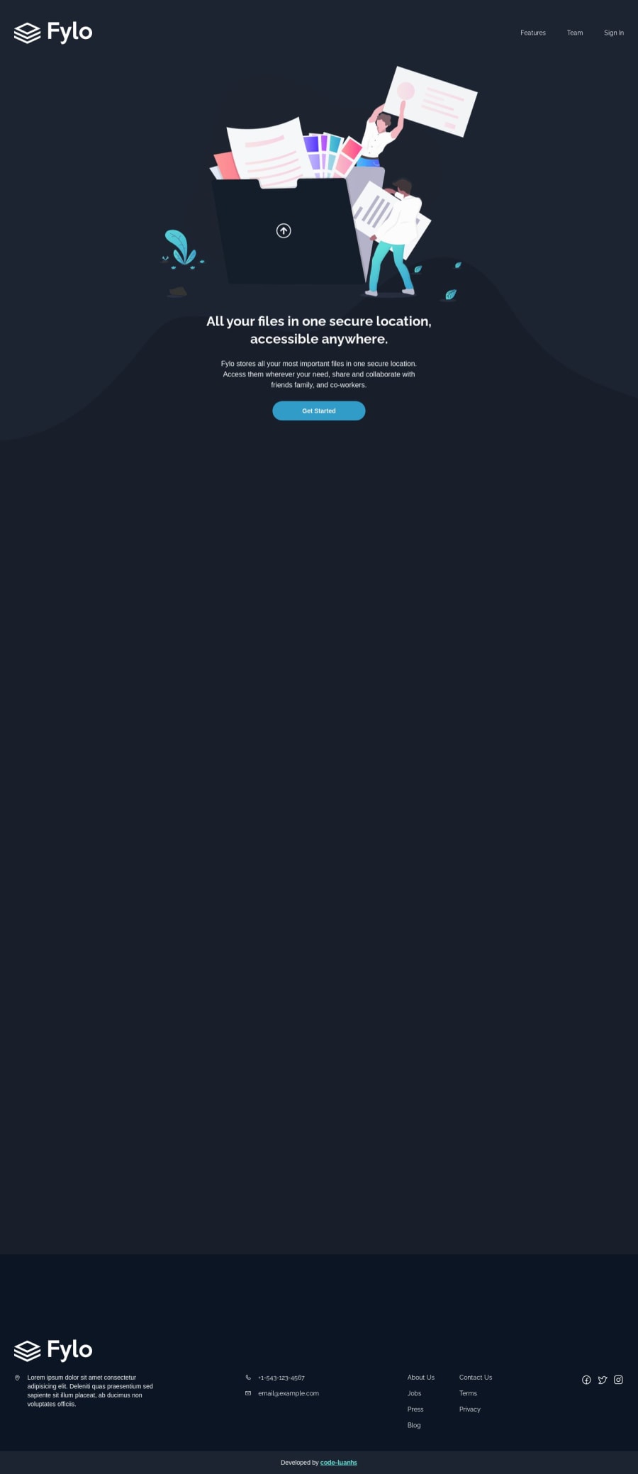 Frontend Mentor Fylo Dark Theme With Tailwind Css And Scroll Reveal