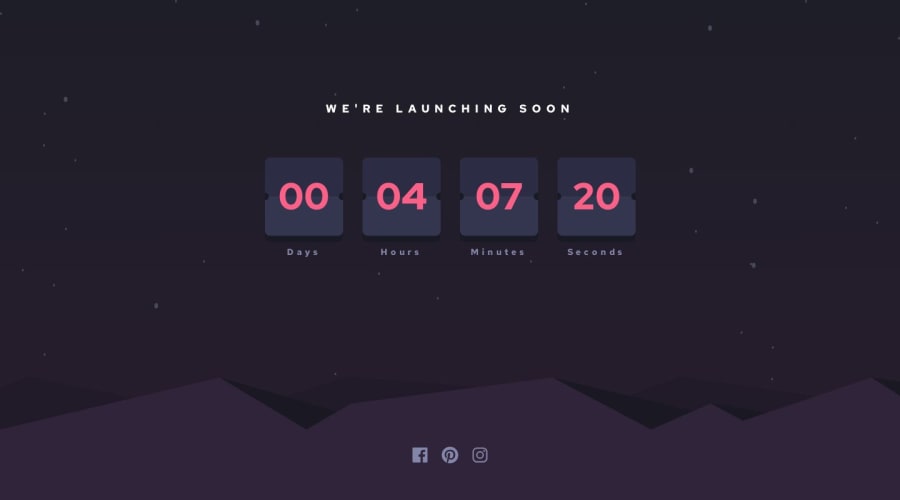 Frontend Mentor Responsive Launch Countdown Timer Using Tailwind