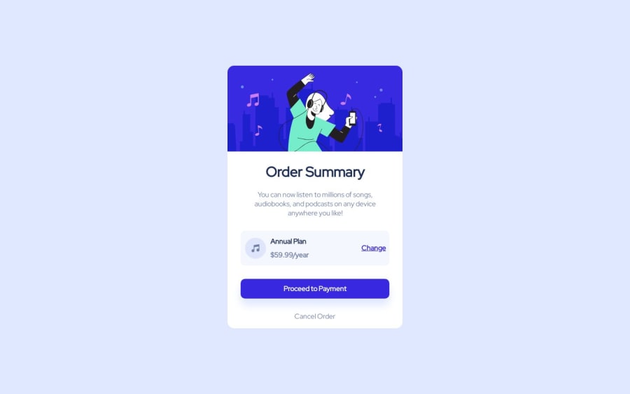 Frontend Mentor Order Summary Card Coding Challenge Solution