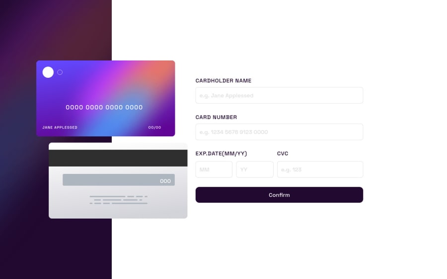 Frontend Mentor Interactive Card Details Form Coding Challenge Solution
