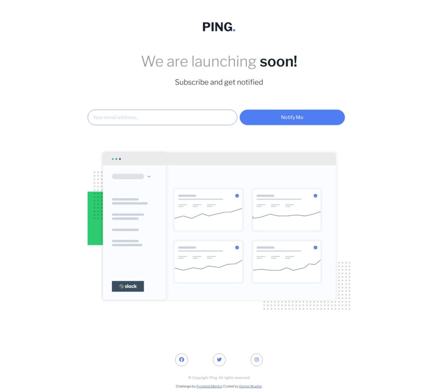 Frontend Mentor Ping Coming Soon Html Css Js Coding Challenge Solution