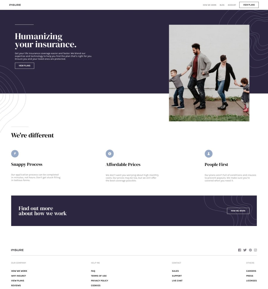 Frontend Mentor Insure Landing Page Coding Challenge Solution