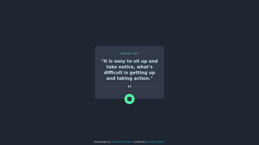 Frontend Mentor Advice Generator Using Tailwind And Fetch Api Coding
