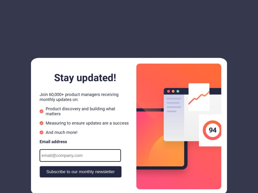 Frontend Mentor Newsletter Sign Up Form Using Css Flex And Expressjs Coding Challenge Solution