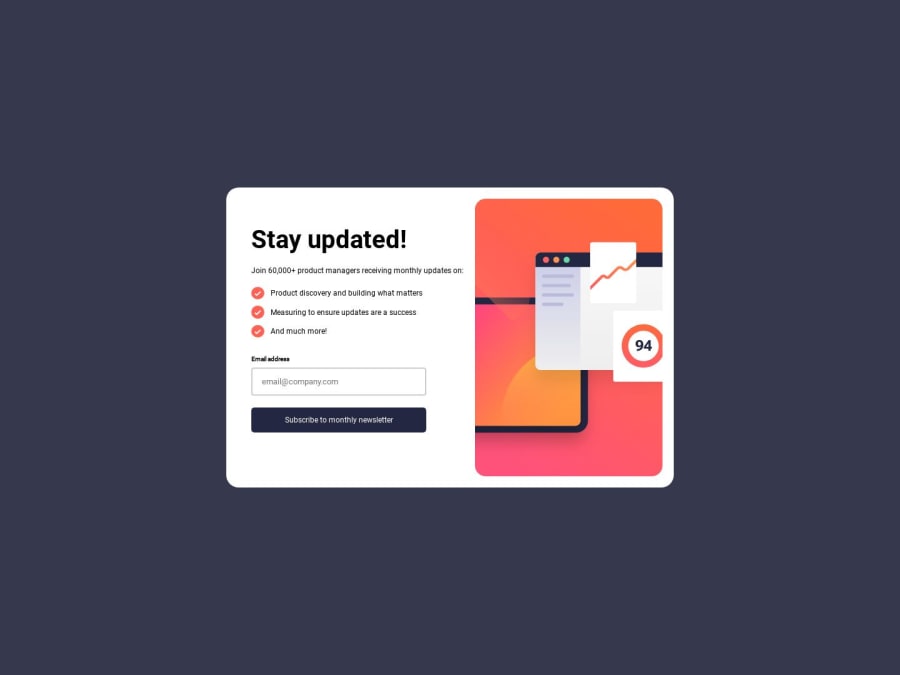 Frontend Mentor Newsletter Using Htmlcssjs Coding Challenge Solution