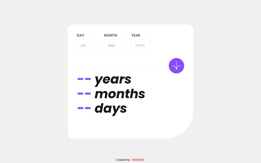 Frontend Mentor I Used Html Css And Javascript For Age Calculation And Display Coding