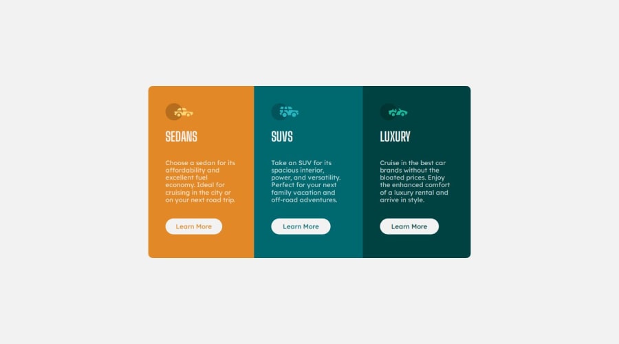 Frontend Mentor 3 Column Card With Css Flex Coding Challenge Solution