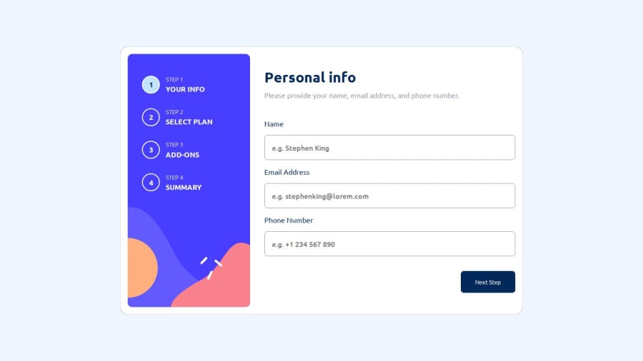 Frontend Mentor Multi Step Form Using Html Css Javascript Coding Challenge Solution