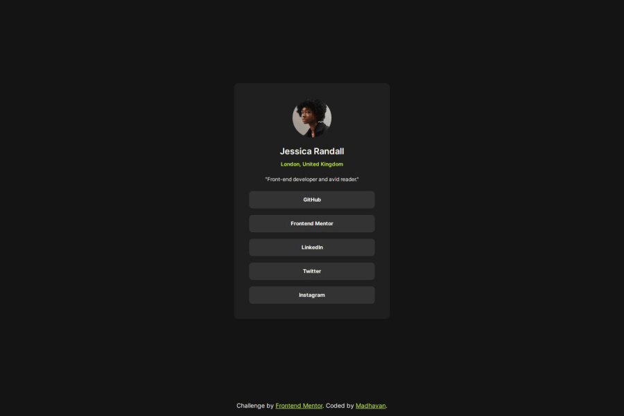 Frontend Mentor Responsive Social Links Profile Using Html And Css Coding Challenge Solution