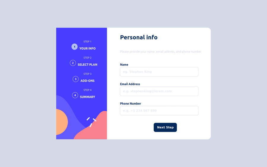Frontend Mentor Multi Step Form Using Reacttypescript With Styled Components Coding Challenge