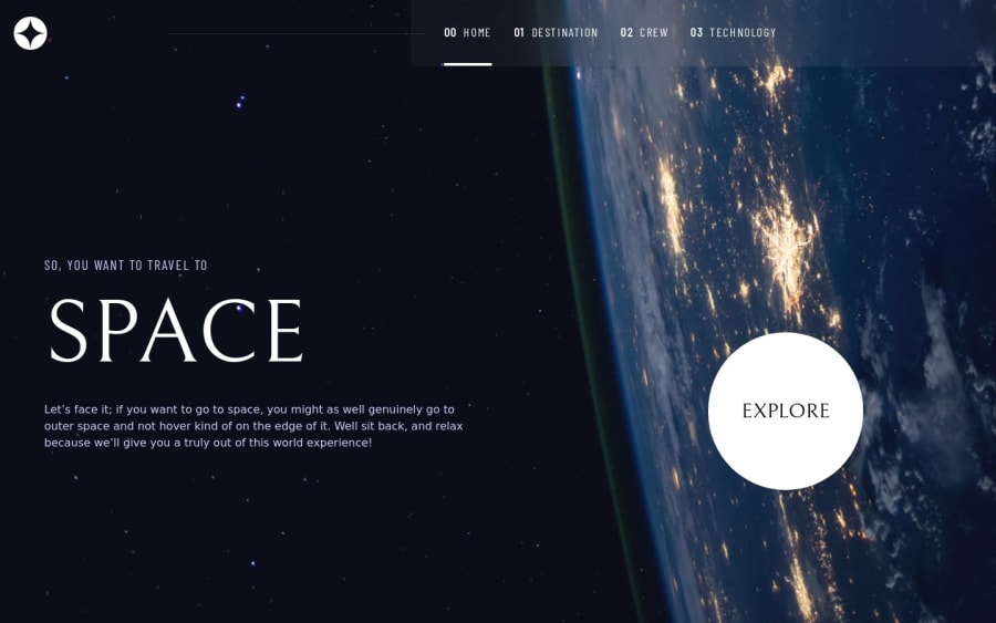 Frontend Mentor Space Tourism Website Main Using React Tailwind And